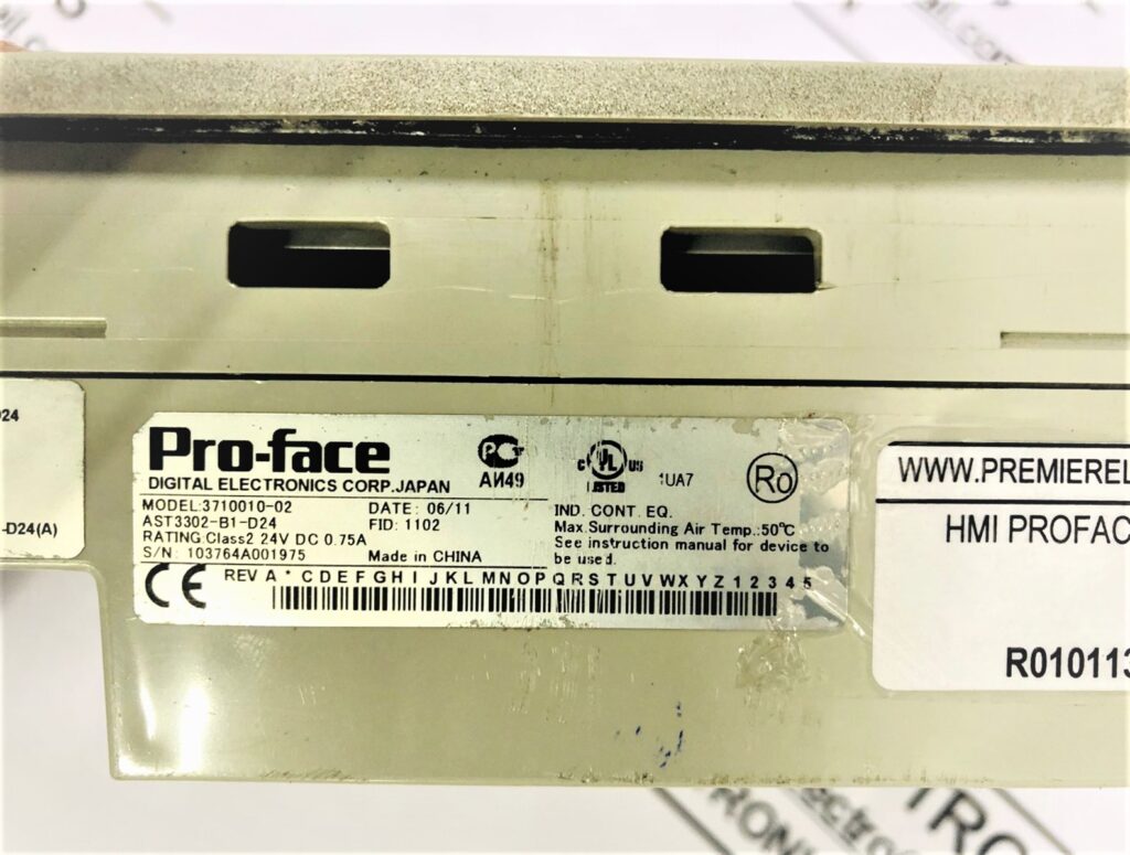 PROFACE HMI 3710010-02 Premiere Electronics