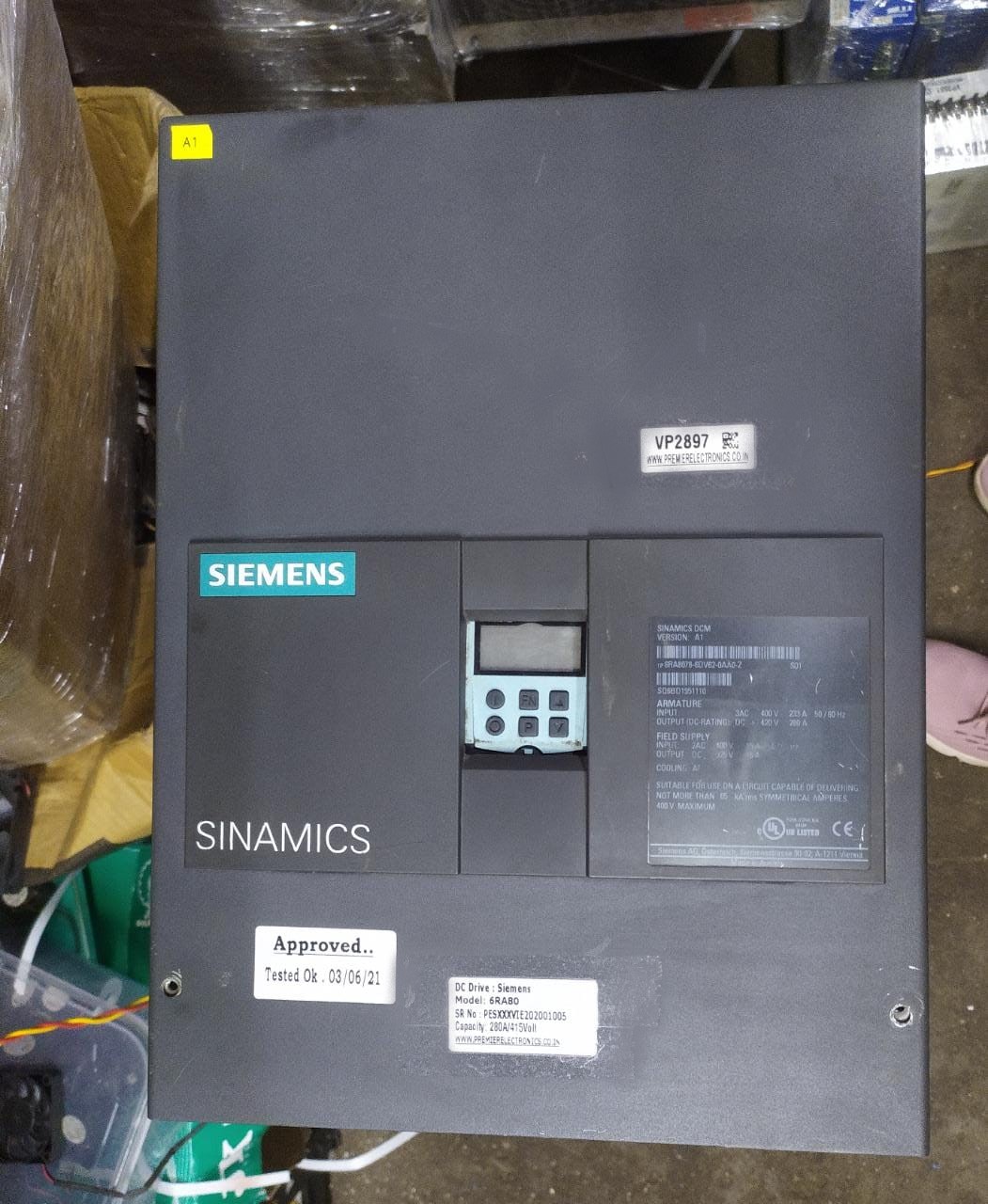 SIEMENS DC DRIVE 6RA80 280A Premiere Electronics