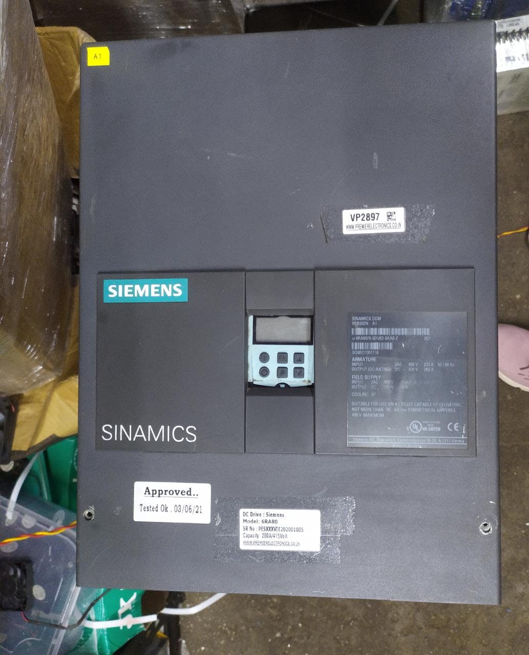 SIEMENS DC DRIVE 6RA80 280A Premiere Electronics